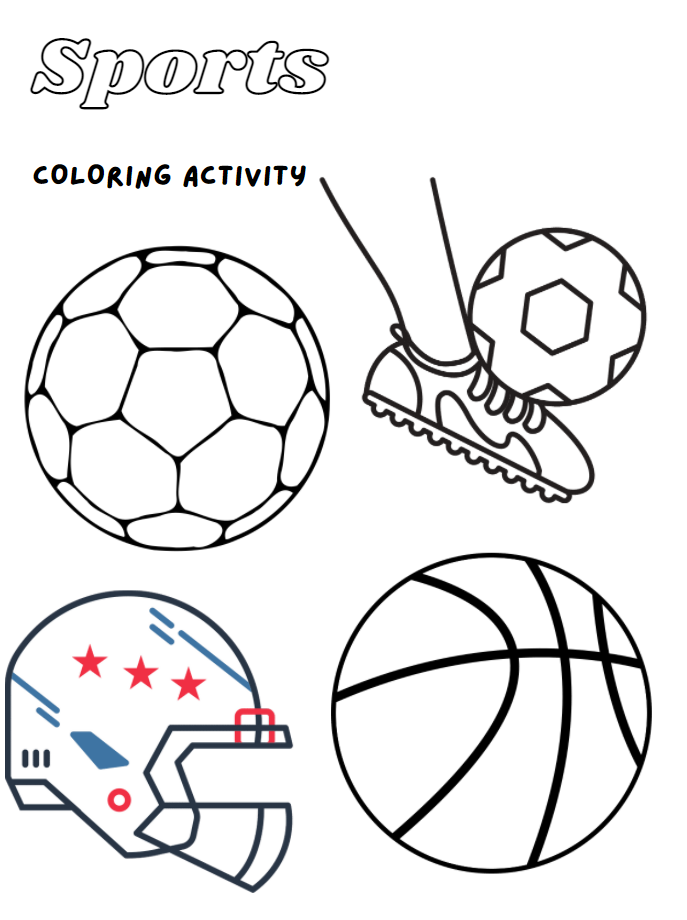 Sports Coloring Page - My Fingers Fly