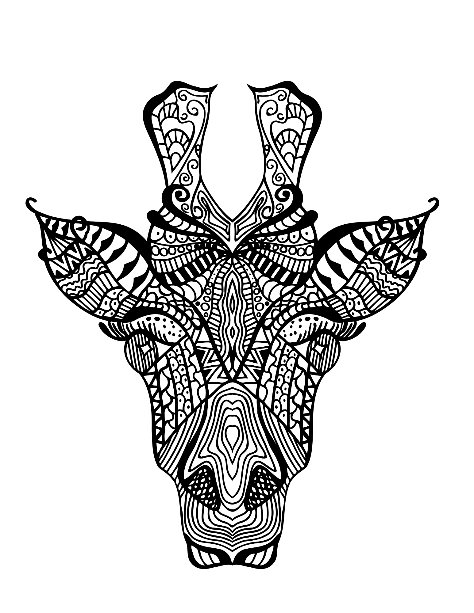 Mindfulness Giraffe Coloring Page - My Fingers Fly