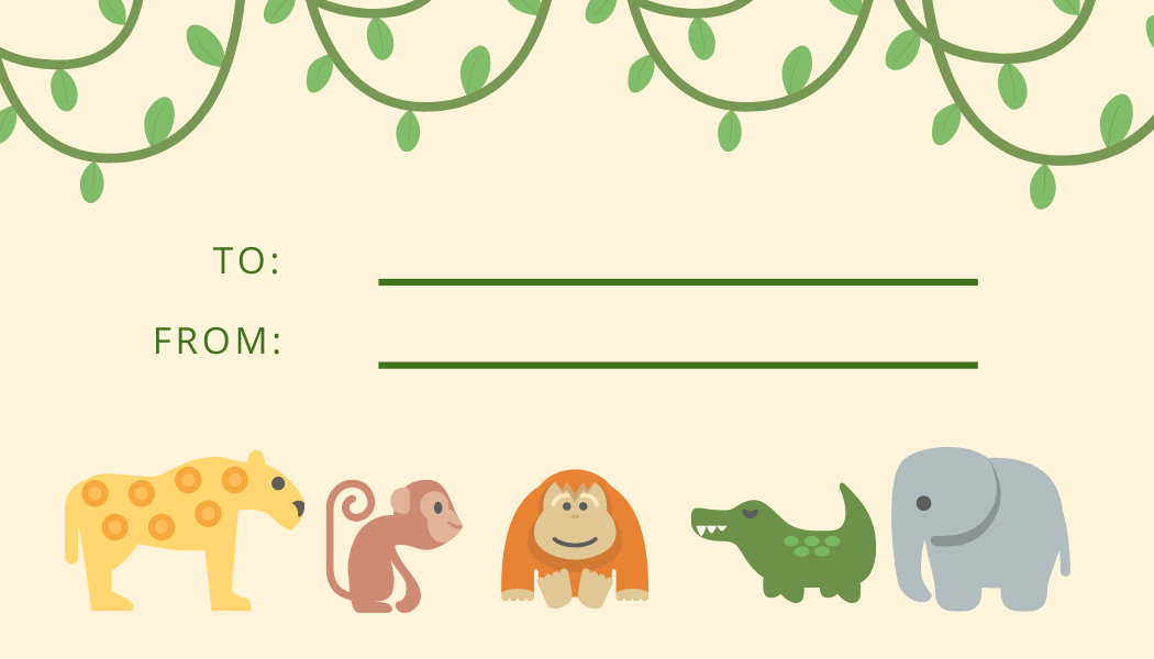 Zoo Animals Gift Tag - free download - My Fingers Fly