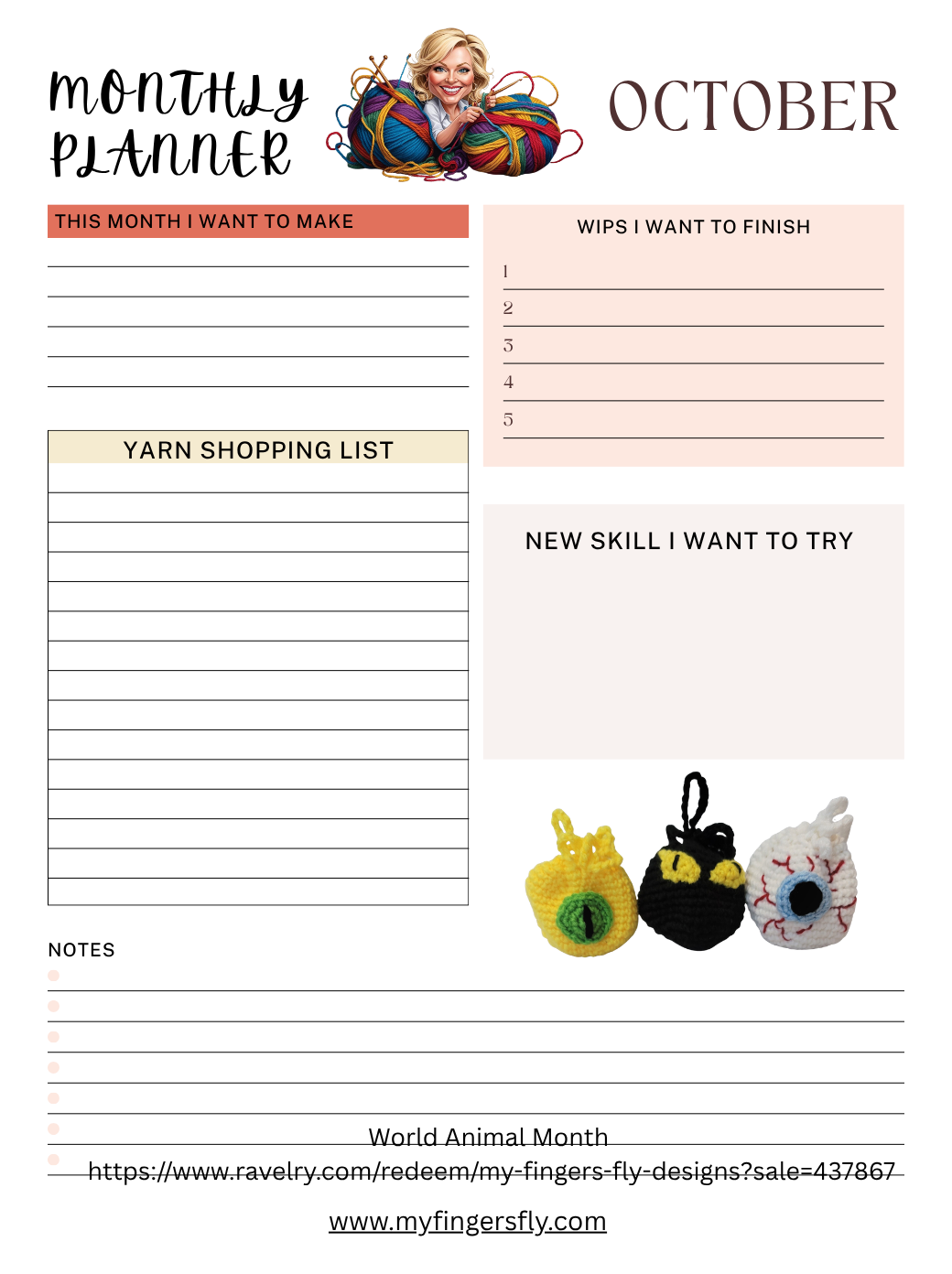 October Crochet Planner - My Fingers Fly